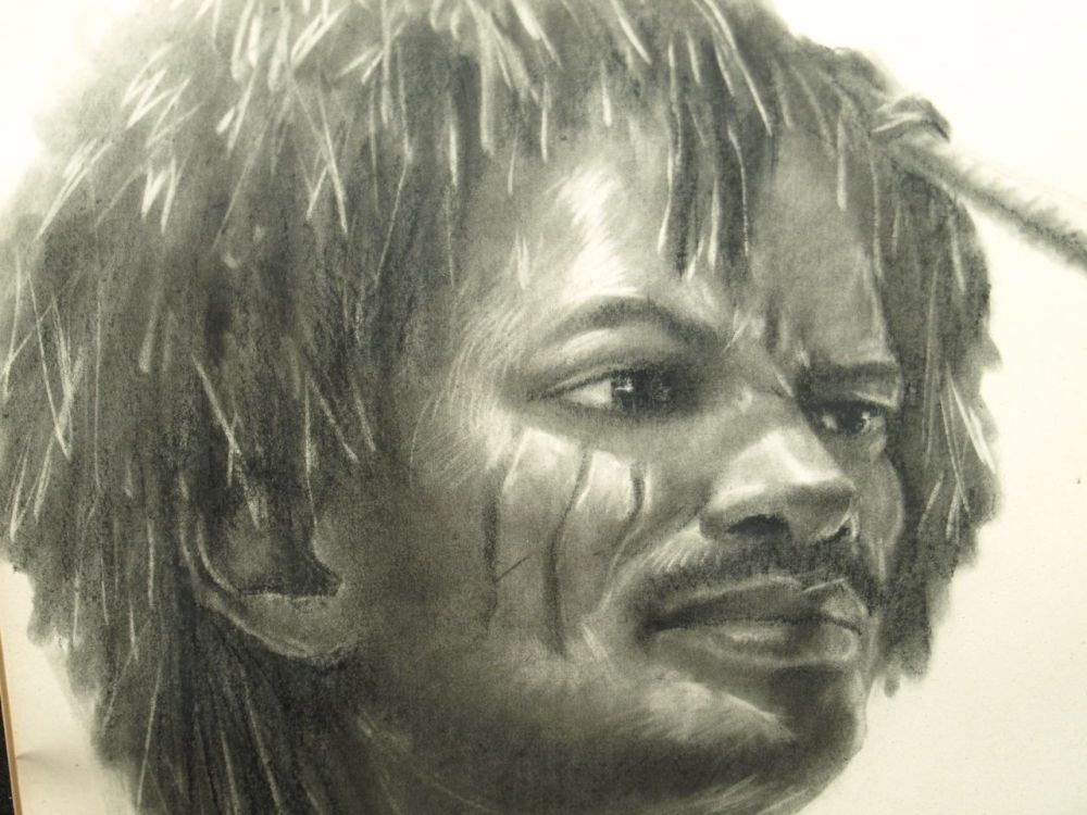 Ethiopian Man Pencil Drawing by Adis Gebru