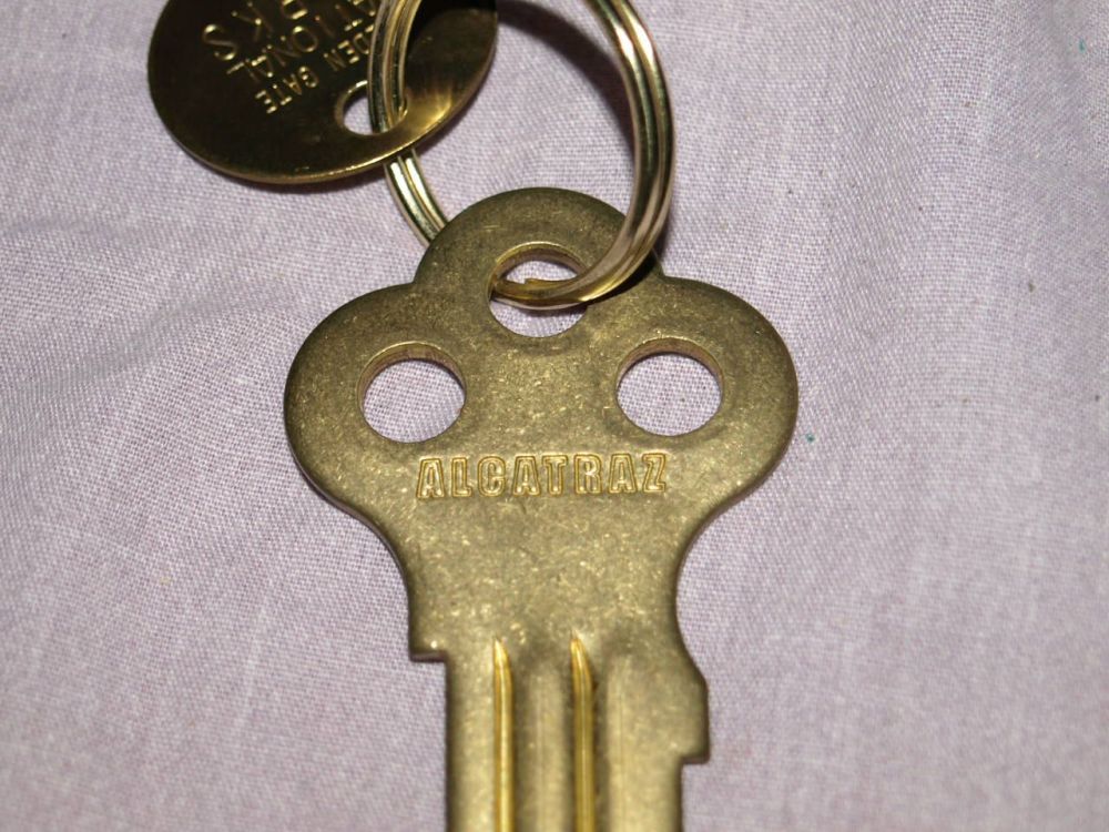 Alcatraz Prison Key, Golden Gate Parks Souvenir Brass Key Ring.