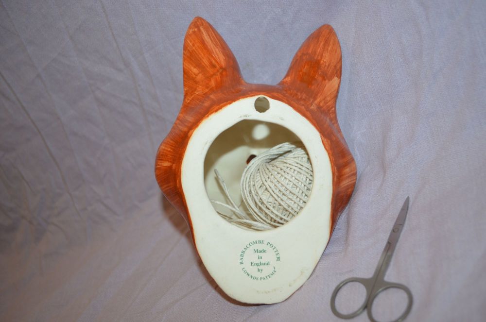 Babbacombe Pottery Fox Head String & Scissor Holder.