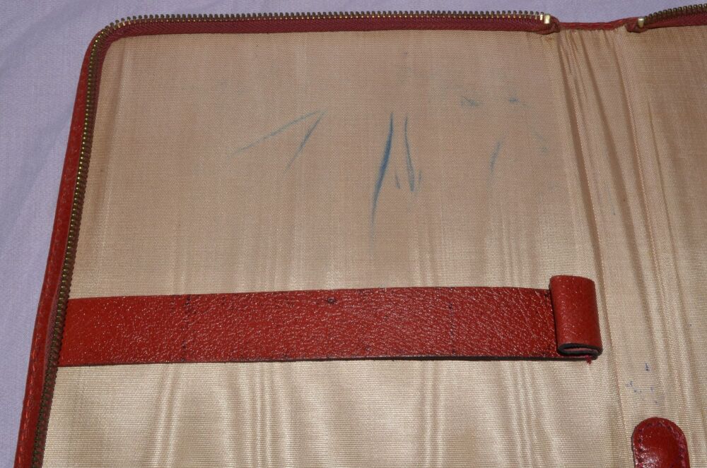 Vintage Red Leather Writing Stationary Case.