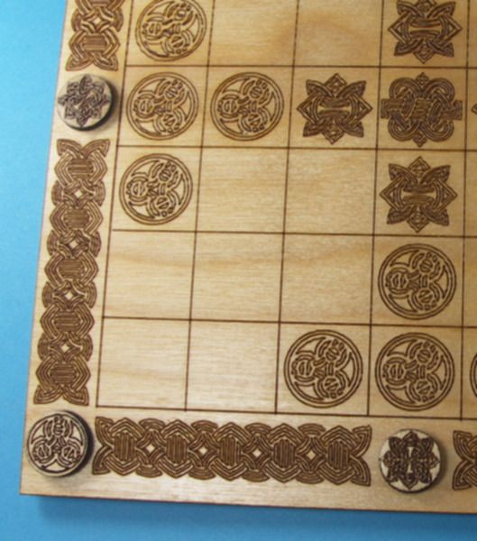 Hnefatafl board 7x7 with Borre-style artwork