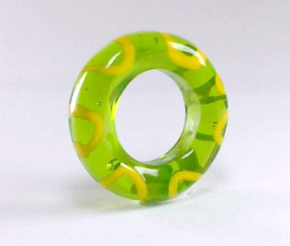 Large Romano-British medium green annular/bangle bead from Wigtonshire