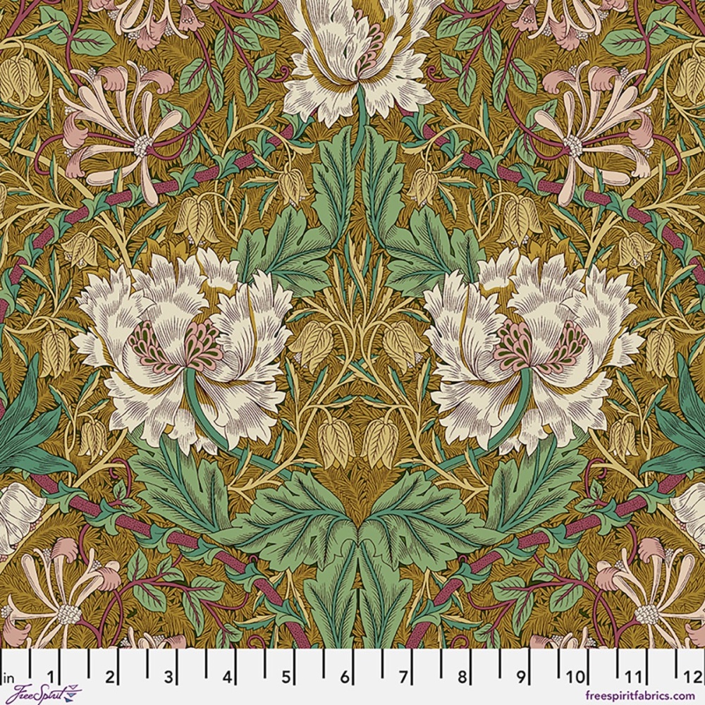 Morris & Co - Lodden - Honeysuckle & Tulip (Gold) - PWWM150.GOLD ...