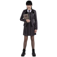 Gothic School Girl Spotted Dress Child Costume