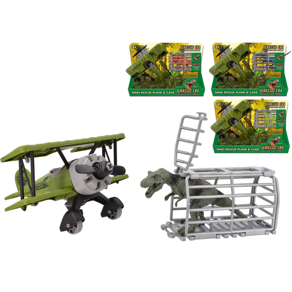 Jurassic World Dino Escape Airplane & Cage Set | Biplane Glider & Dino ...
