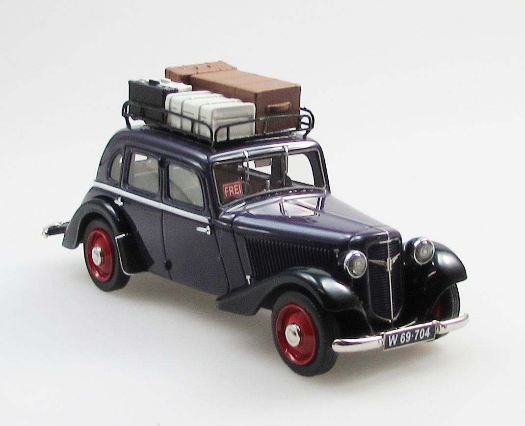 1 1937-39 ADLER TRUMPF JUNIOR 4-DR, VIENNA TAXI. PURPLE. LTD: 125.