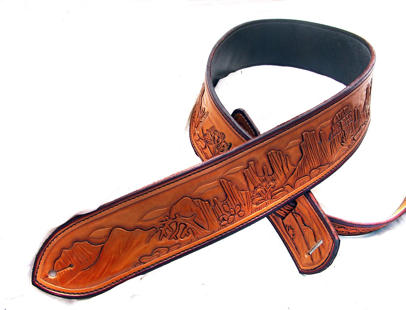 Handmade Leather Monument Valley Guitar Strap