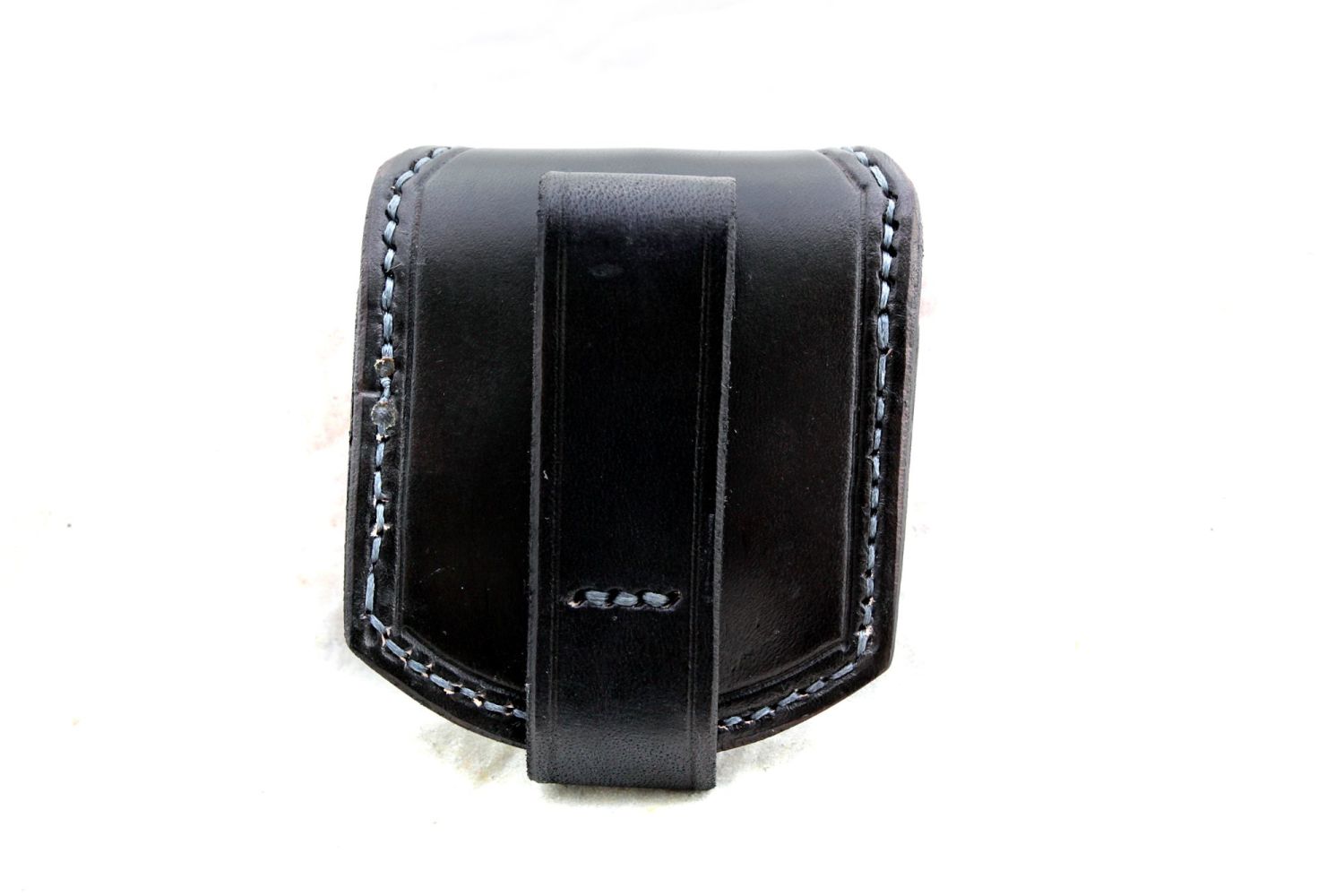 Handmade Black Leather Pocket Watch Pouch