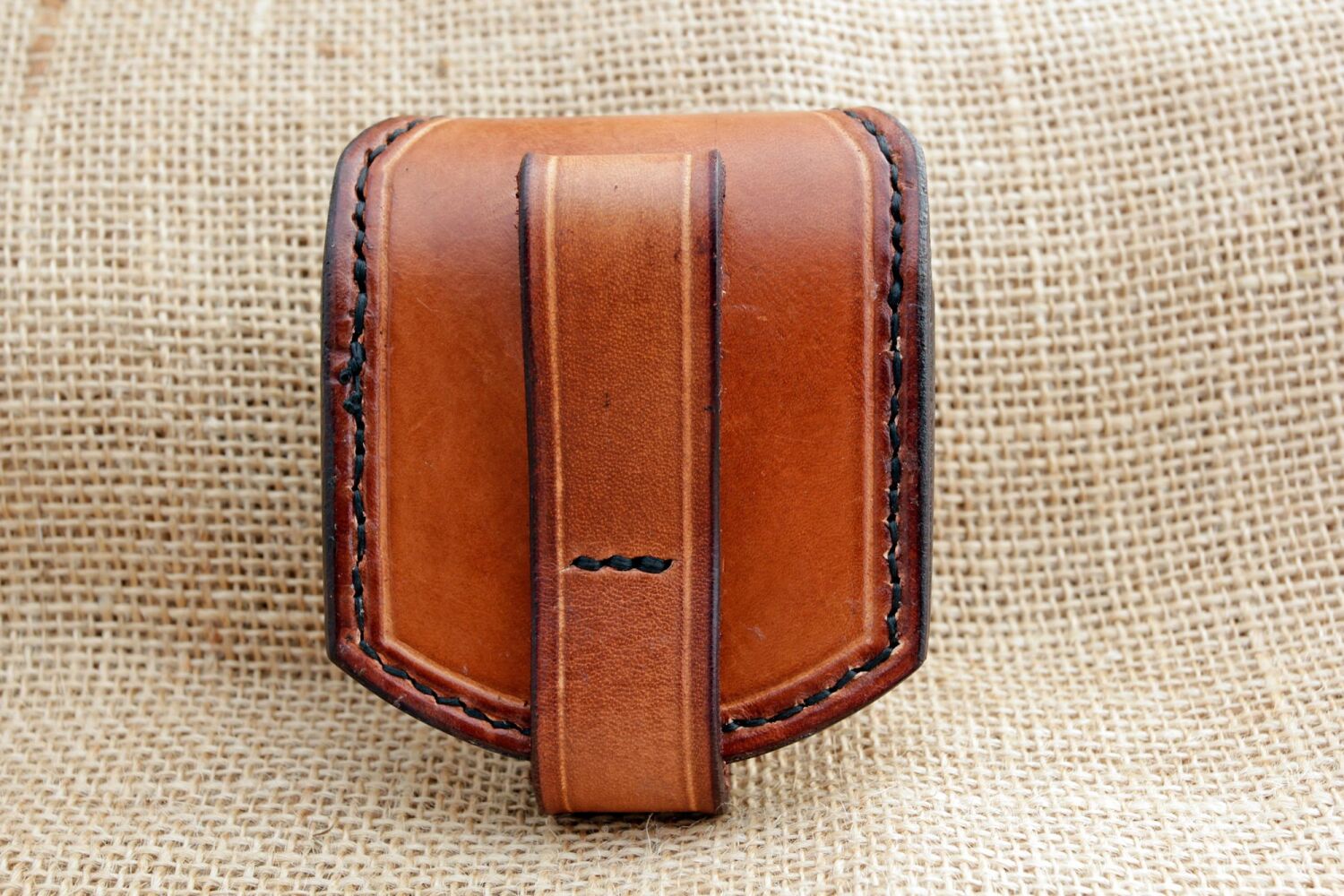 Handmade Leather Pocket Watch Pouch in Light Brown