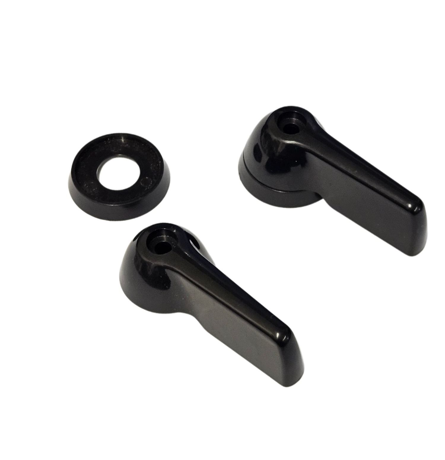 Inner Cab Door Handles & Collars, Set of 4, 1966-67 BLACK. 211-837-225BLK