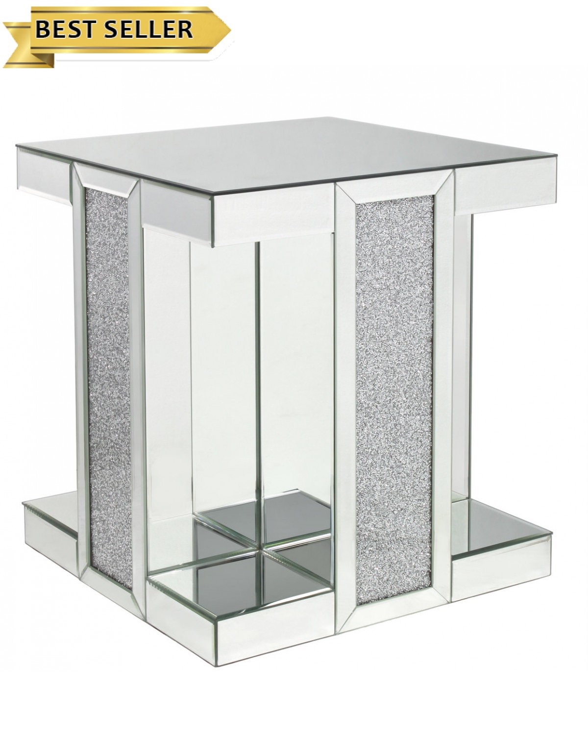 Crush Sparkle Mirrored Column Lamp Table