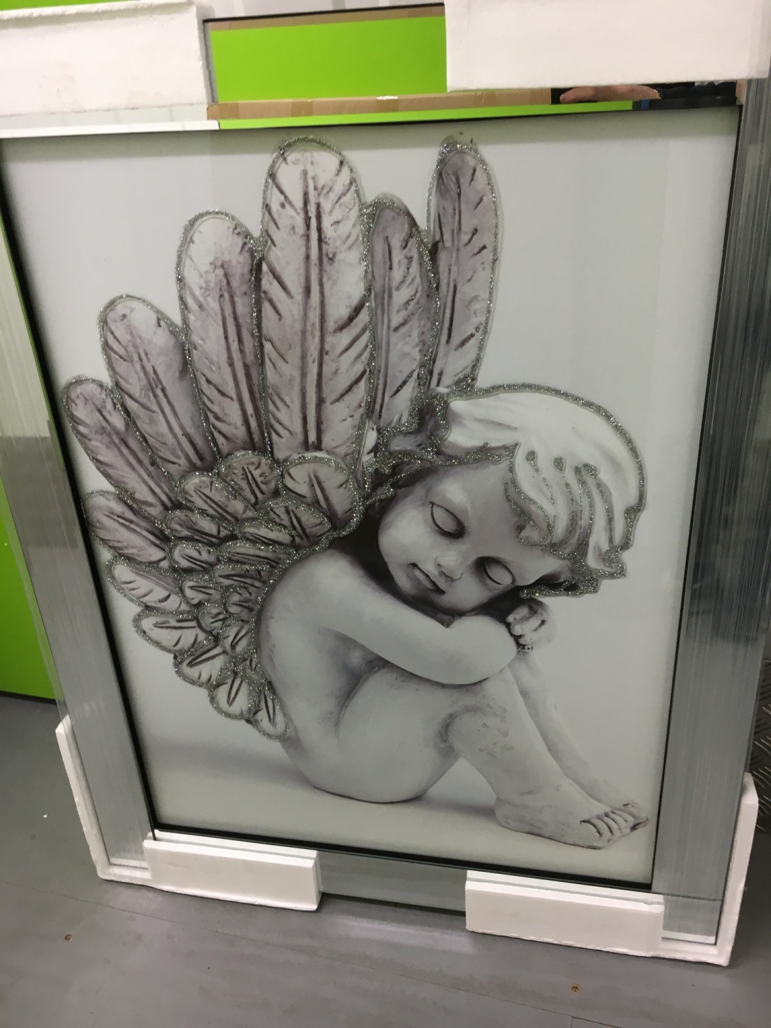 Mirror framed art print "Cherub"