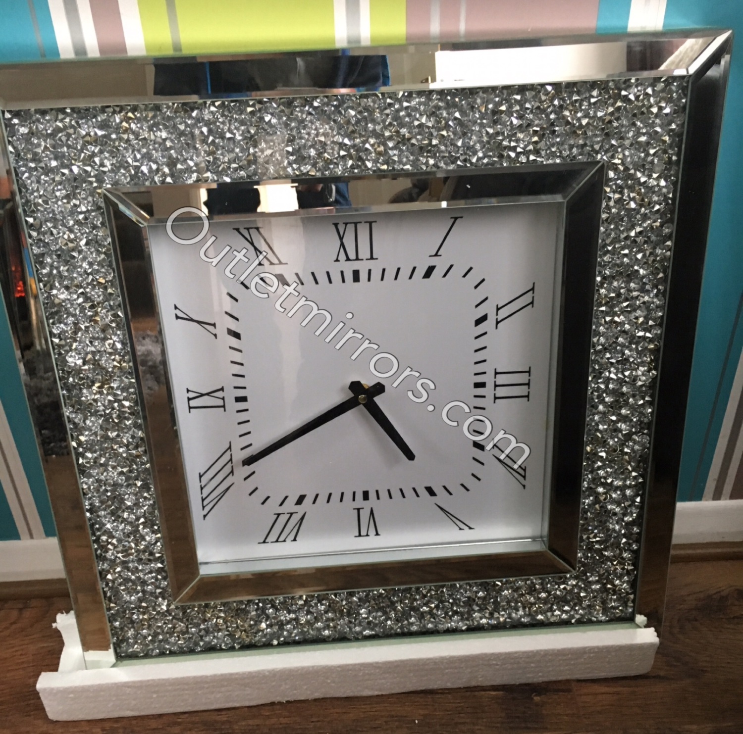 wall clocks, mantle clocks, glitter clocks, sparkle clocks, crush glass ...