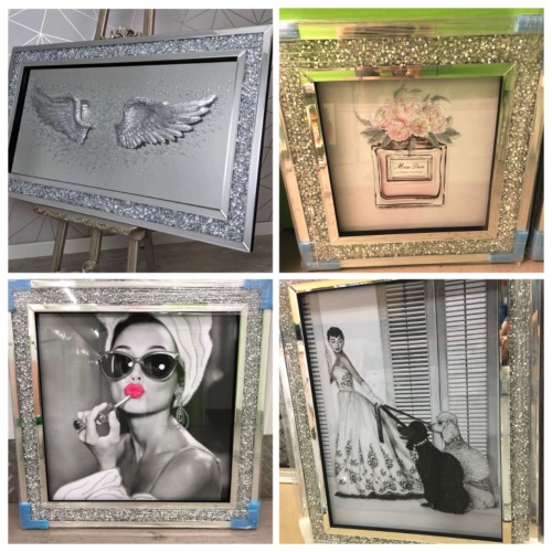 beautful framed prints and hand finish art in mirrored frames 60cm ...