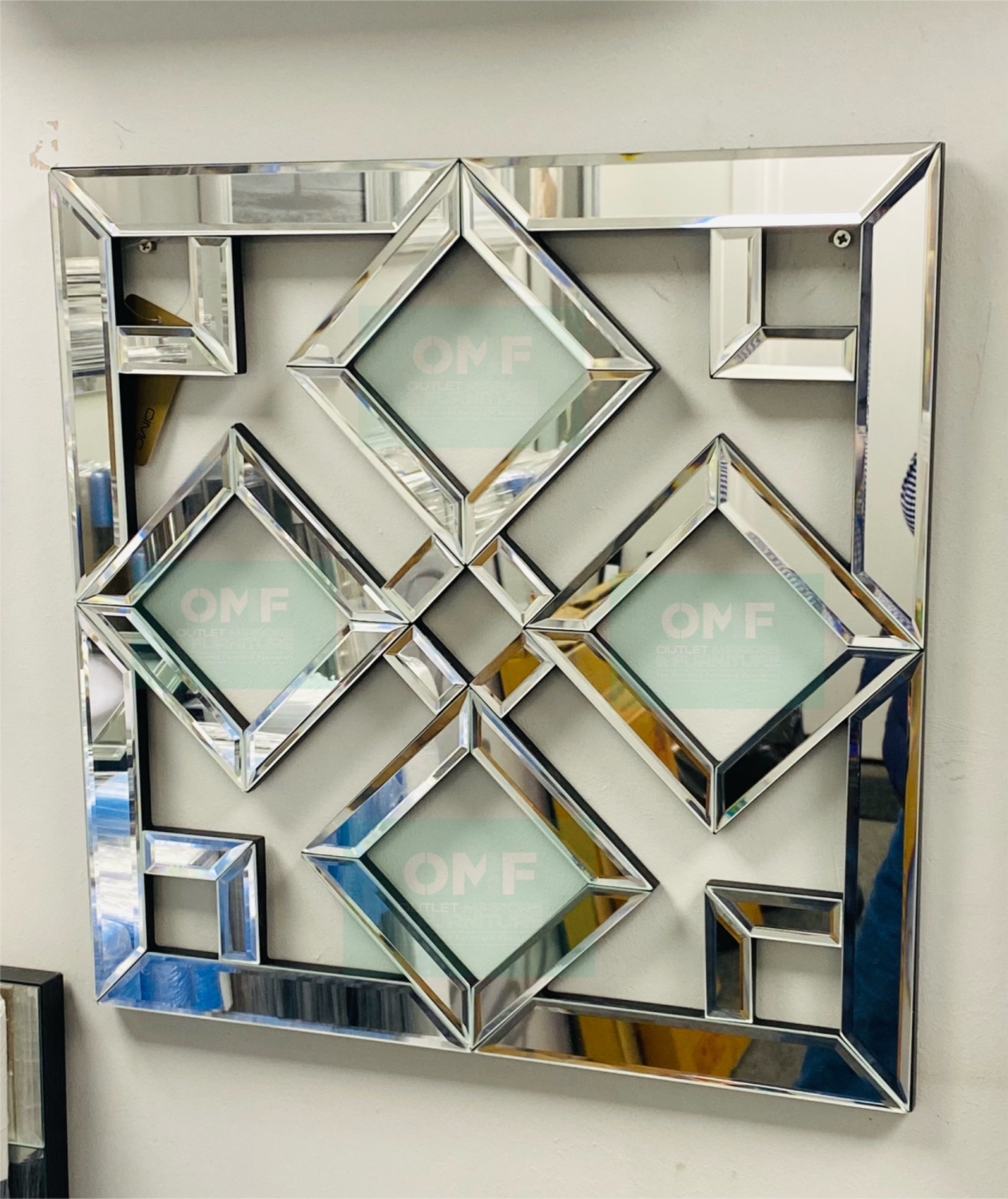 Geometric Diamonds Wall Mirror 40cm X 40cm C Geometric Diamonds Wall Mirror 40cm X 40cm C