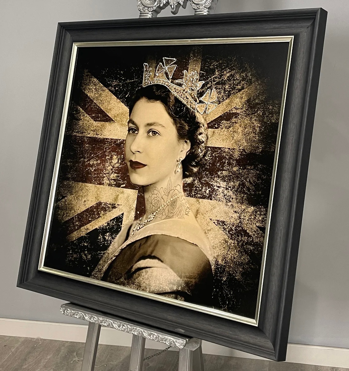 The Queen Union with Jack Background 55cm x 55cm Various frame colours ...