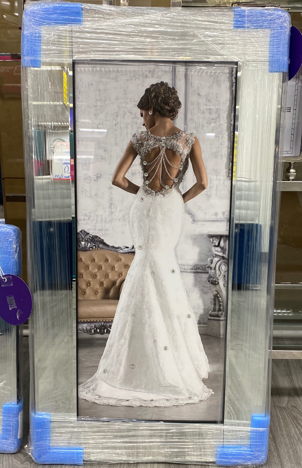 Ballroom Lady in a mirror frame 85cm x 45cm