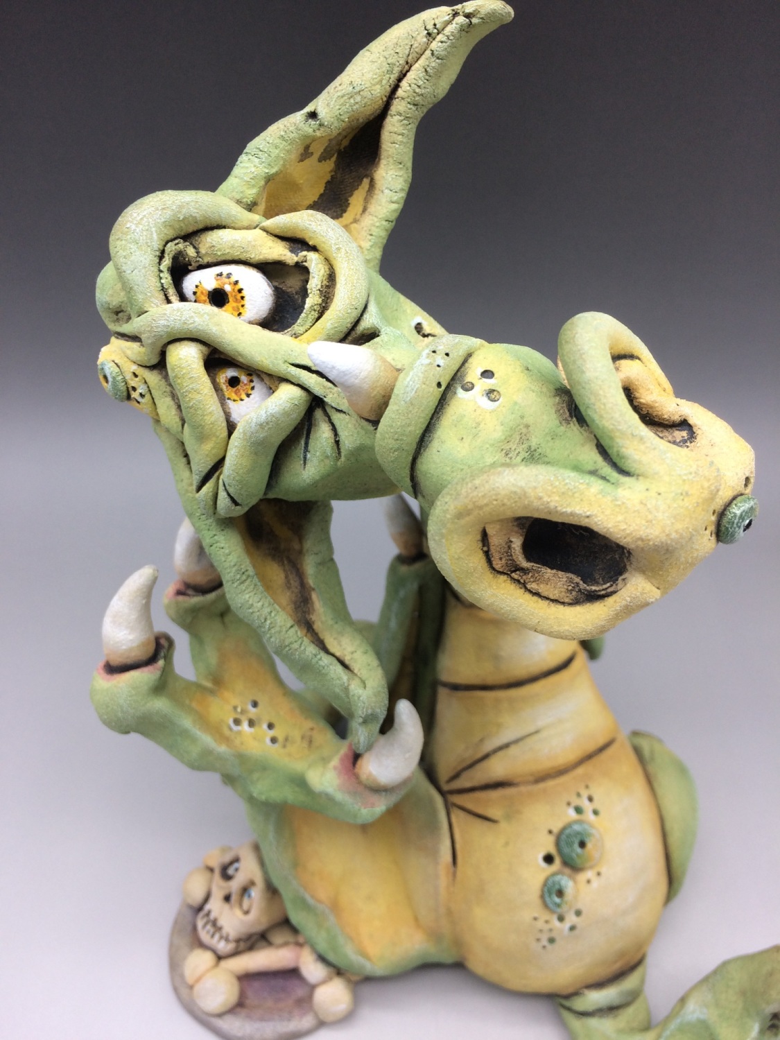 Whimsical Dragon Sculpture, Ceramic Pottery Stoneware Ornament