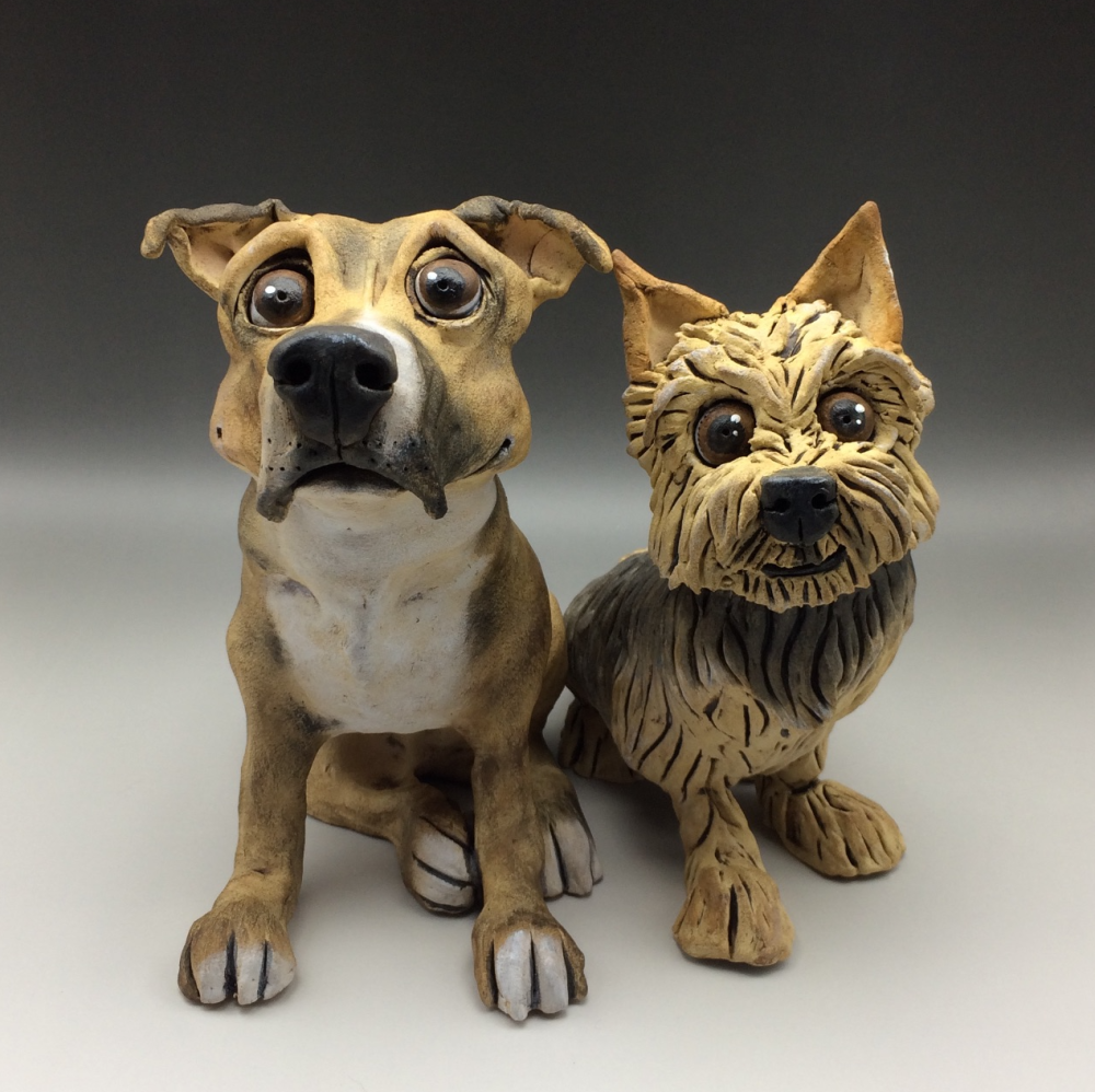 Custom Pet Sculptures, ceramic and hand made.