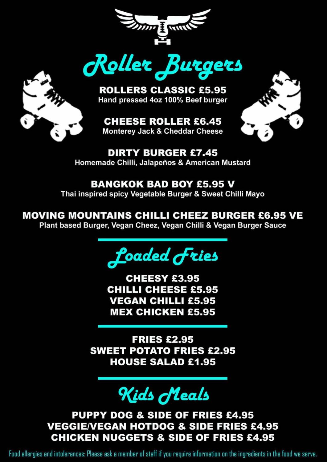 Roller Disco Menu