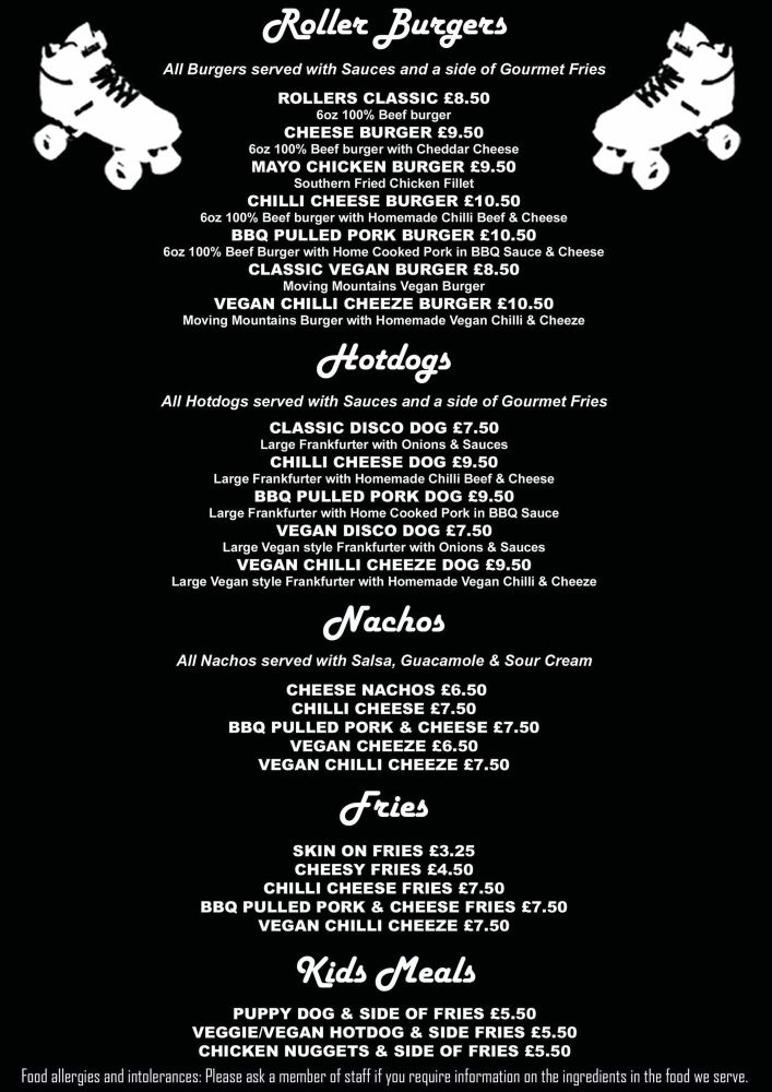 Roller Disco Menu
