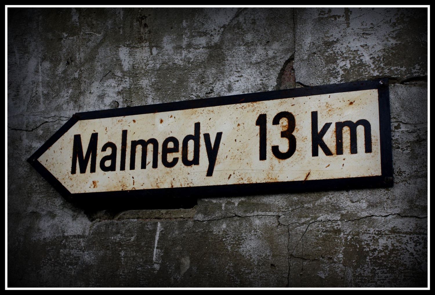 Malmedy, Vintage steel sign, WWII Steel Signs, Vintage enamel WWII sign ...