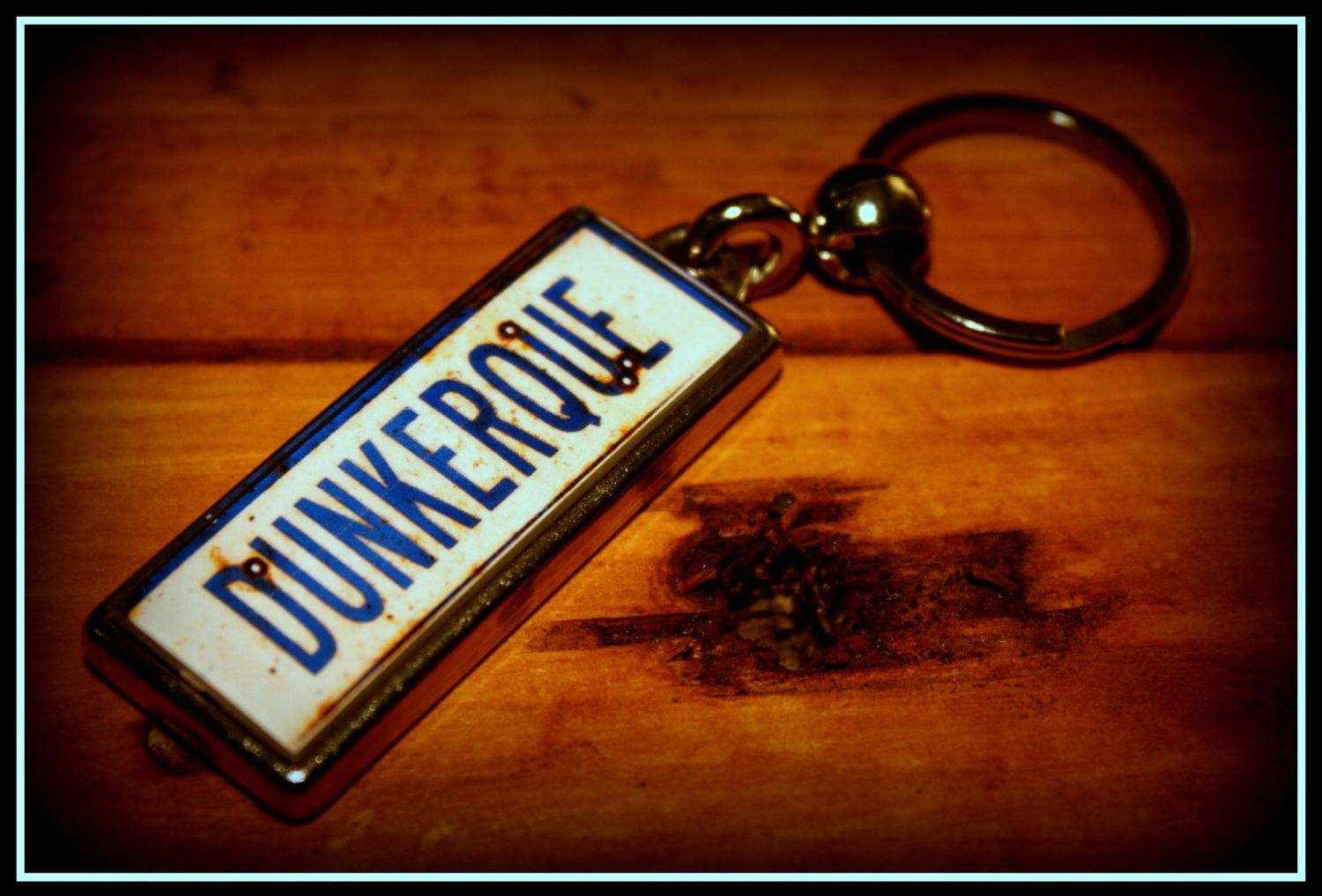 Quality metal keyring with acrylic panel, Dunkirk keyring, Dunkerque ...