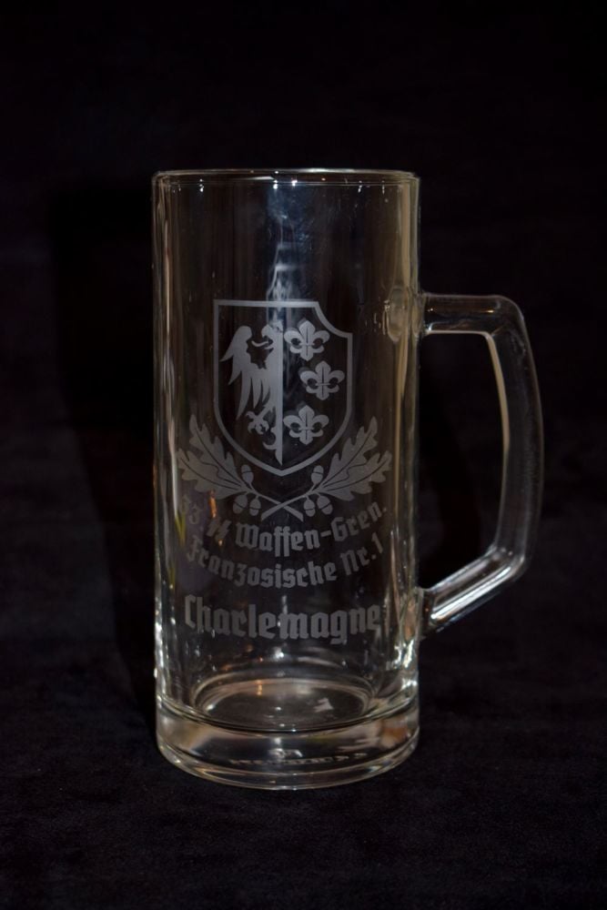 Hand etched Nazi glassware, Nazi Beer Glass, Leibstandarte Adolf Hitler ...