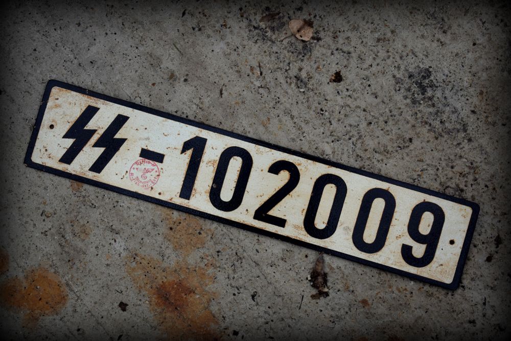 WWII German Number Plate, Waffen SS Number Plate, Nazi Number Plate, SS ...