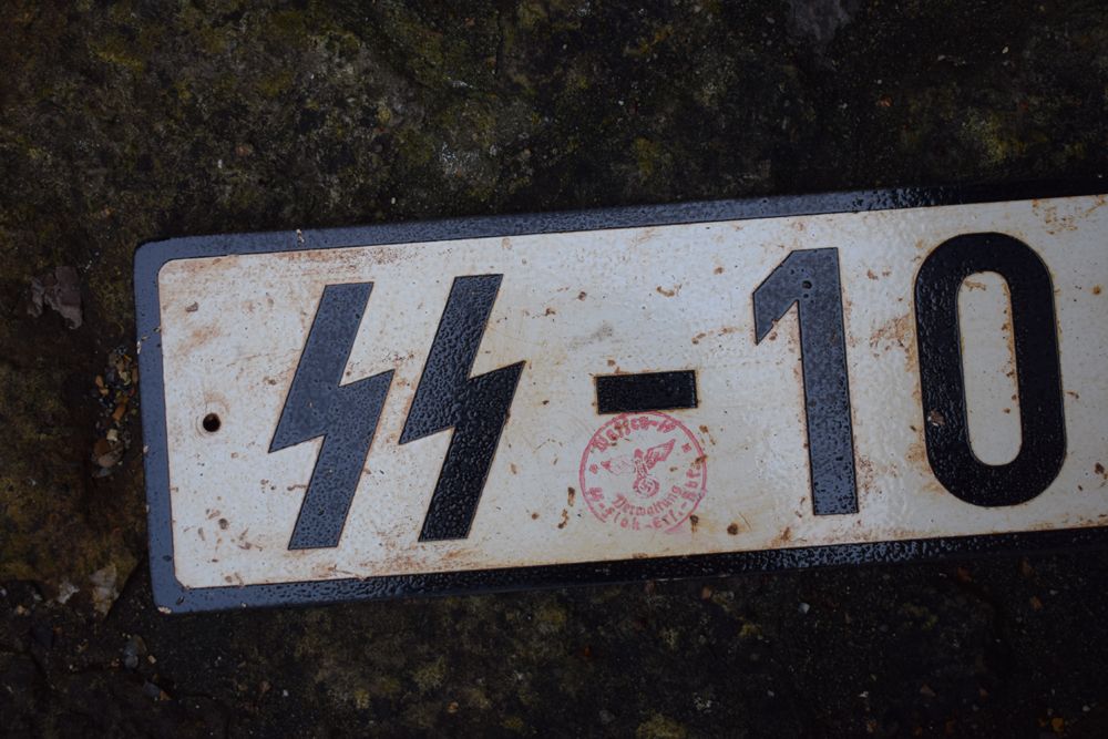 WWII German Number Plate, Waffen SS Number Plate, Nazi Number Plate, SS ...