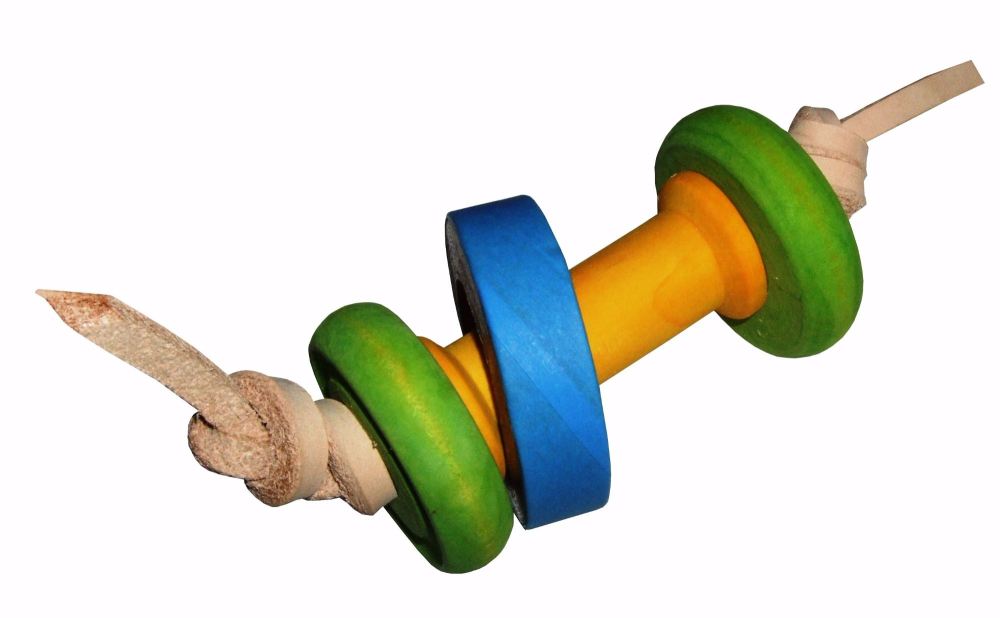 Parrot foot toy, Bobbin, safe and great for feet & beaks