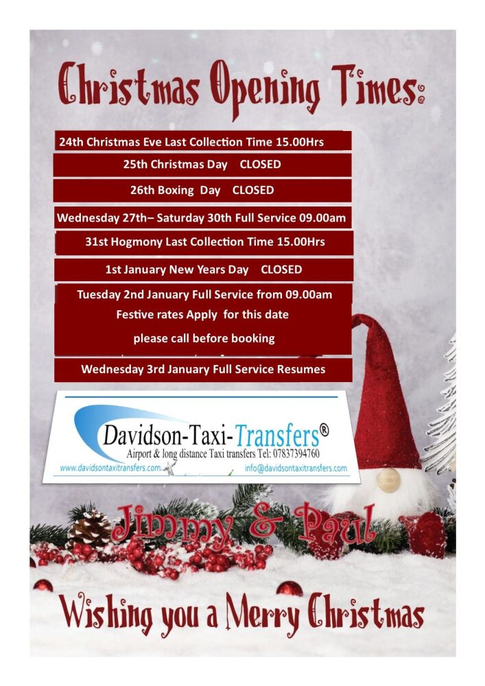 Davidson Taxi Transfers - Taxi request form:-