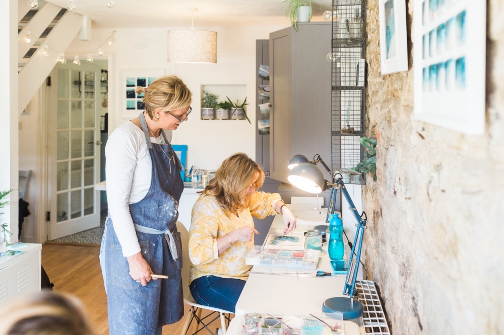 Glass making workshops in Lulworth Cove village, Dorset by Wendy Jeavons