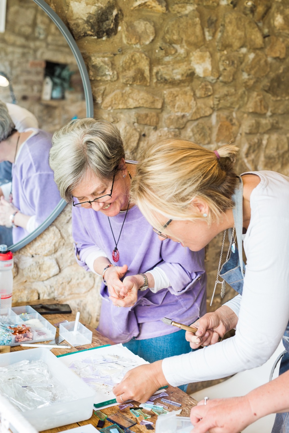 Glass making workshops in Lulworth Cove village, Dorset by Wendy Jeavons