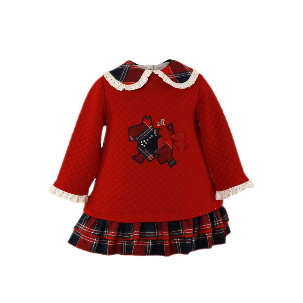 Girls Miranda Red and Navy Dress 160