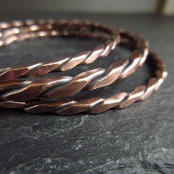 rustic handmade antique copper bangles
