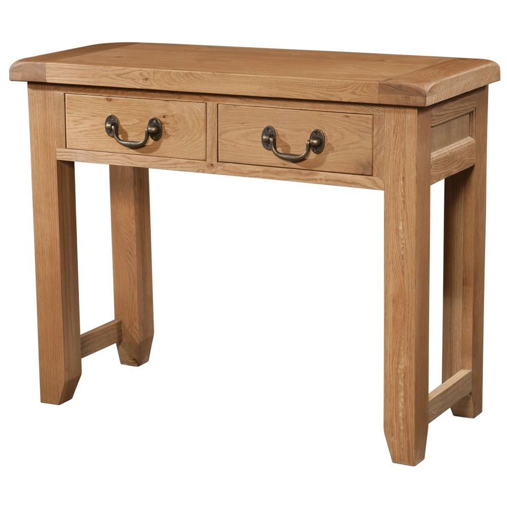 Windermere Oak Console Table 2 Drawer
