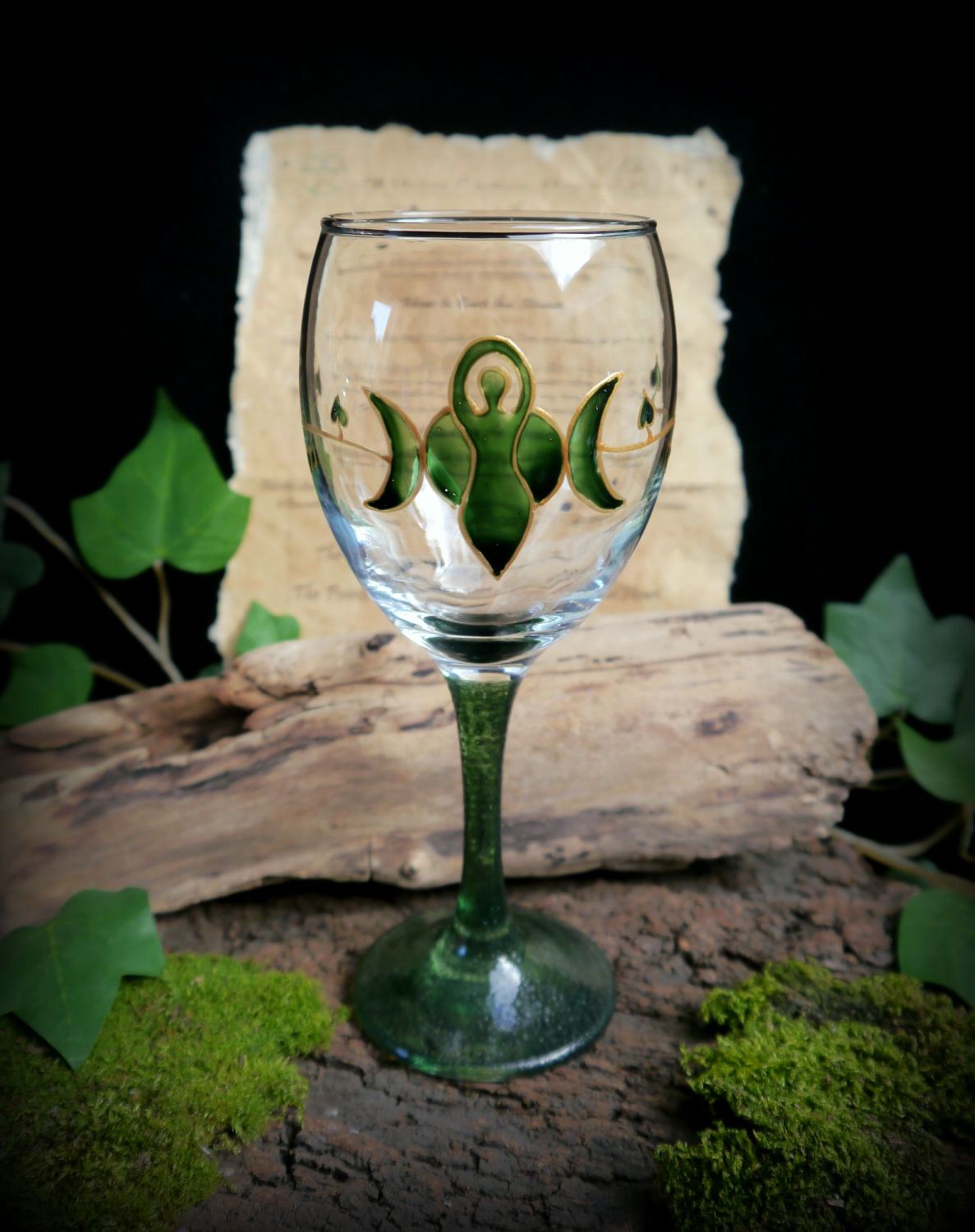 Glass Chalice with *Goddess design*