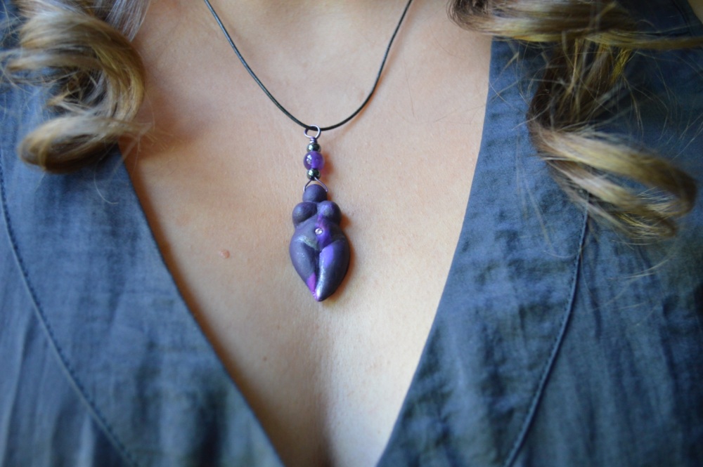 Amethyst Clay Goddess Pendant