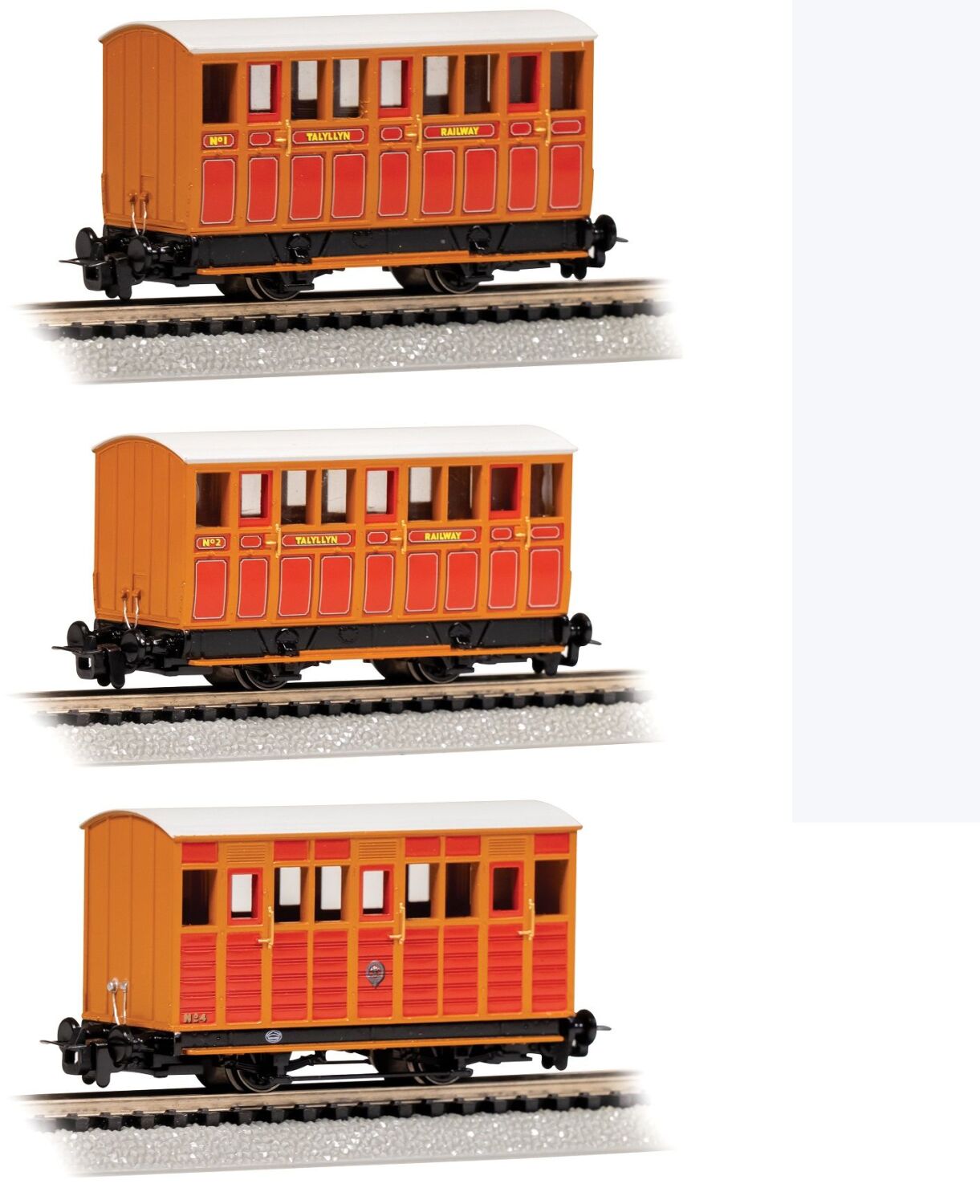 Tootally Thomas - Talyllyn Railway Carriage #1,#2 & #4 - Bachmann