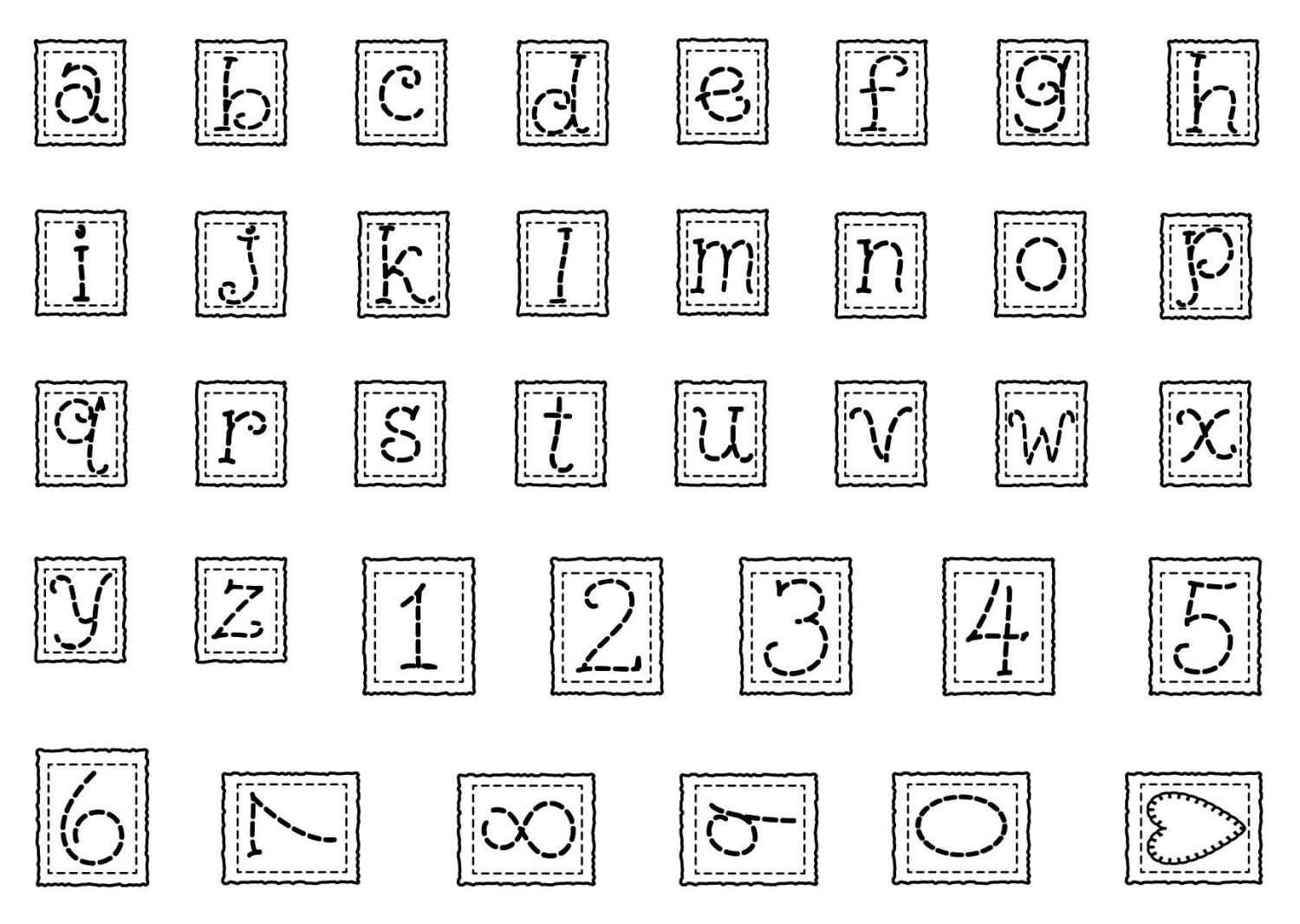 A6 Stitched Alphabet