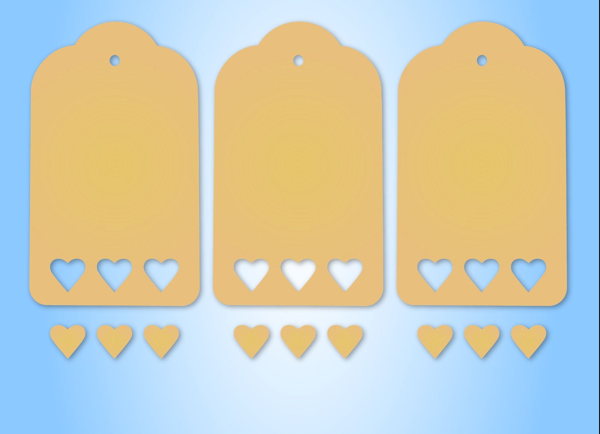 MDF Extra Large Tag with Stand set of 3