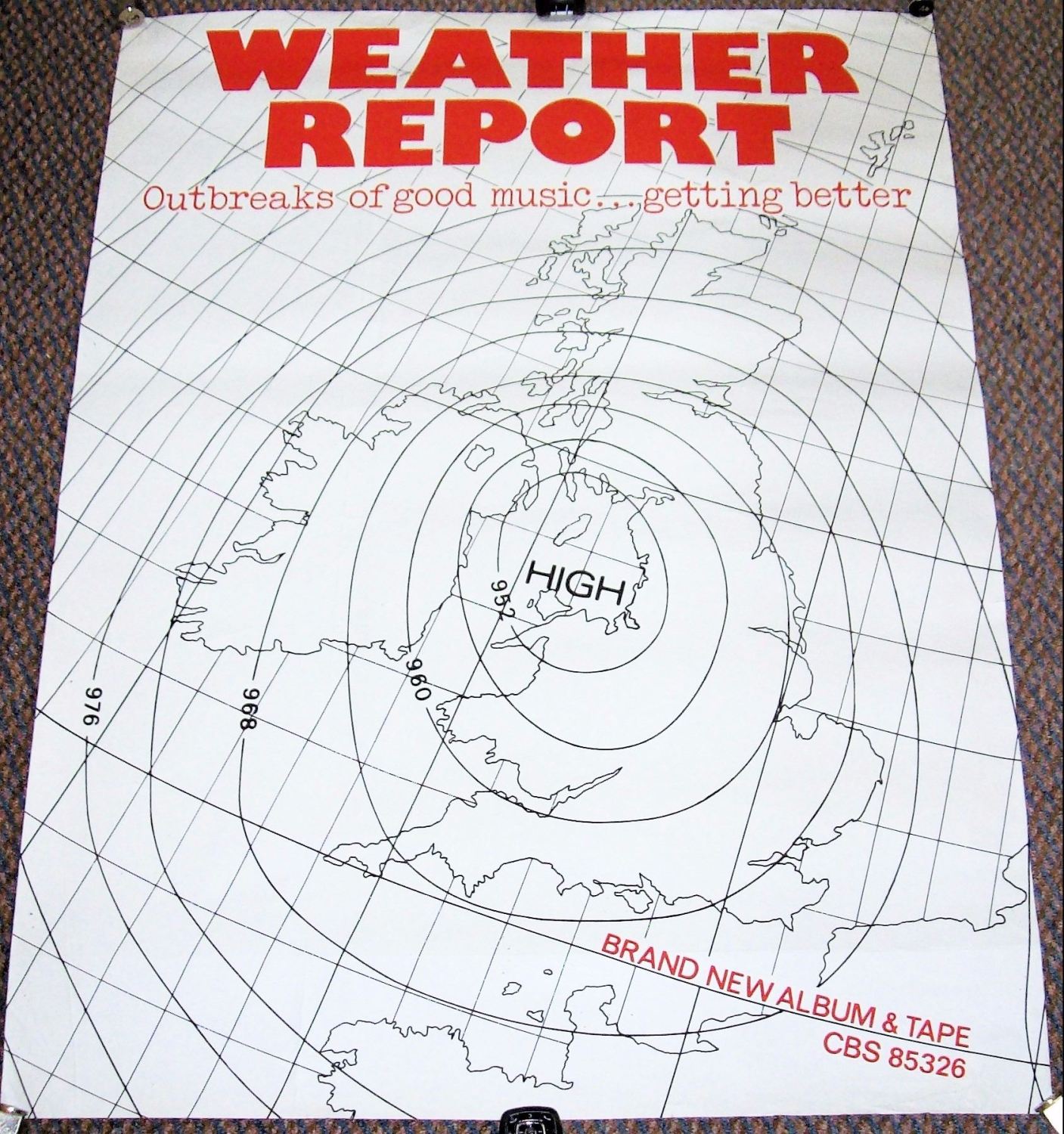 WEATHER REPORT U.K. RECORD COMPANY PROMO POSTER FOR THE SELF TITLED ...