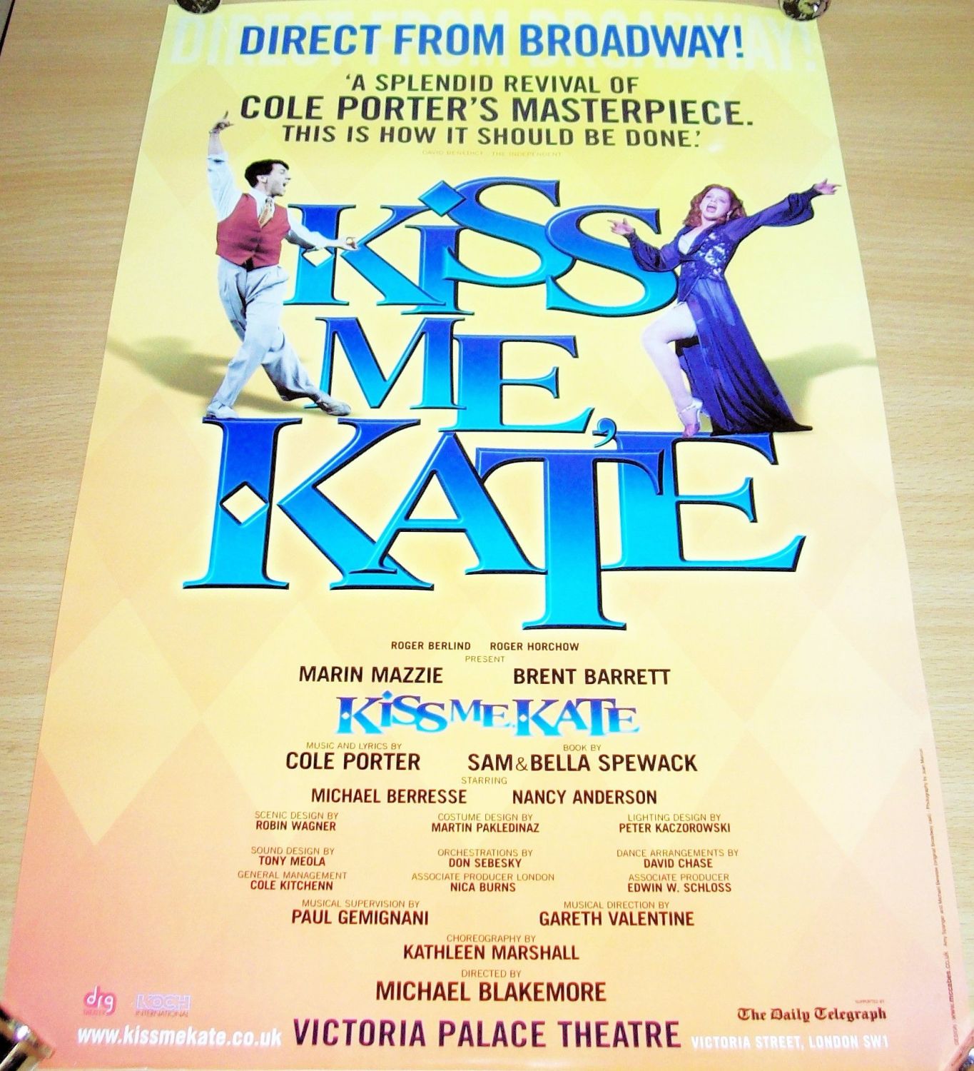 KISS ME KATE STUNNING RARE PROMO POSTER FOR VICTORIA PALACE THEATRE ...