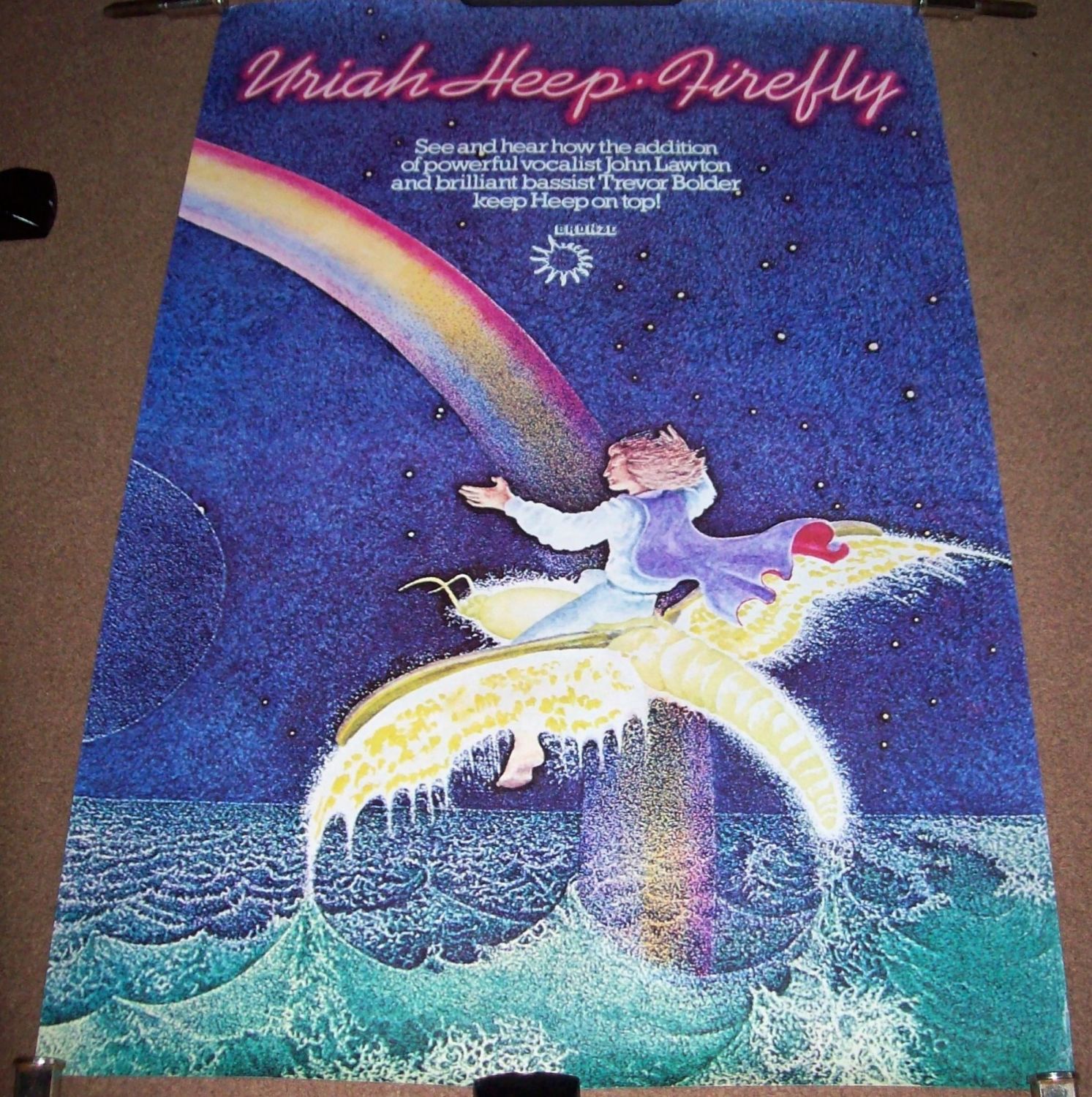 URIAH HEEP STUNNING RARE U.K. RECORD COMPANY PROMO POSTER 'FIREFLY ...