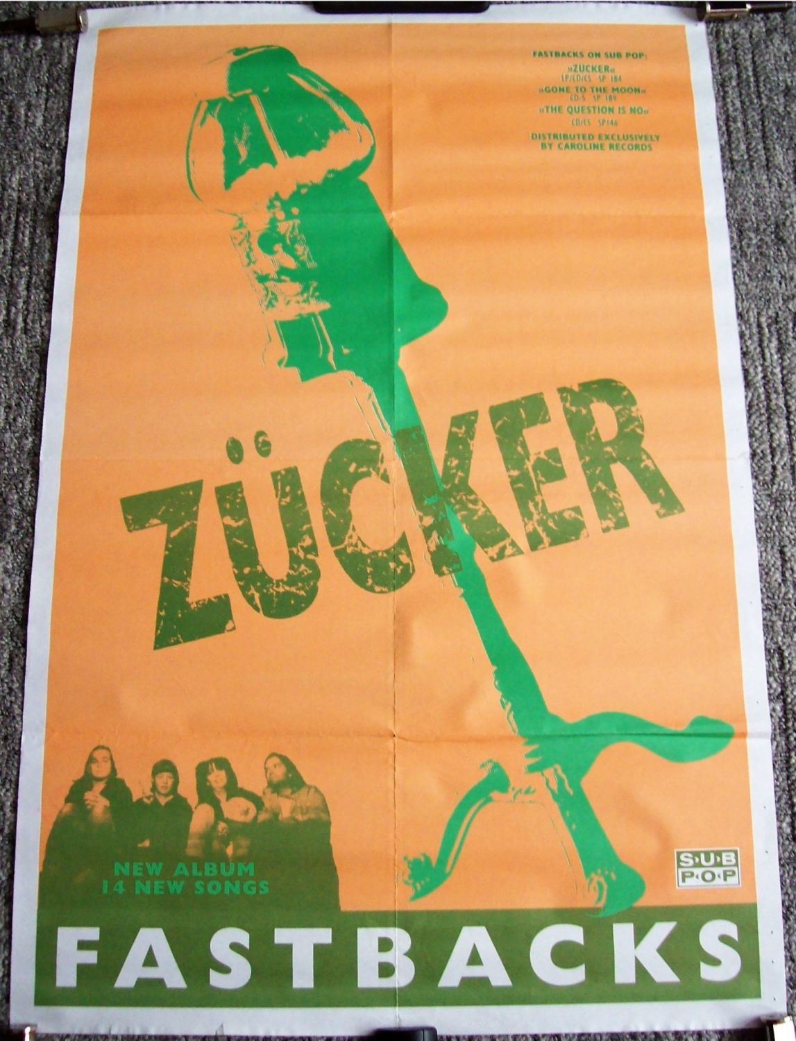 FASTBACKS STUNNING RARE U.K. RECORD COMPANY PROMO POSTER FOR 'ZUCKER ...