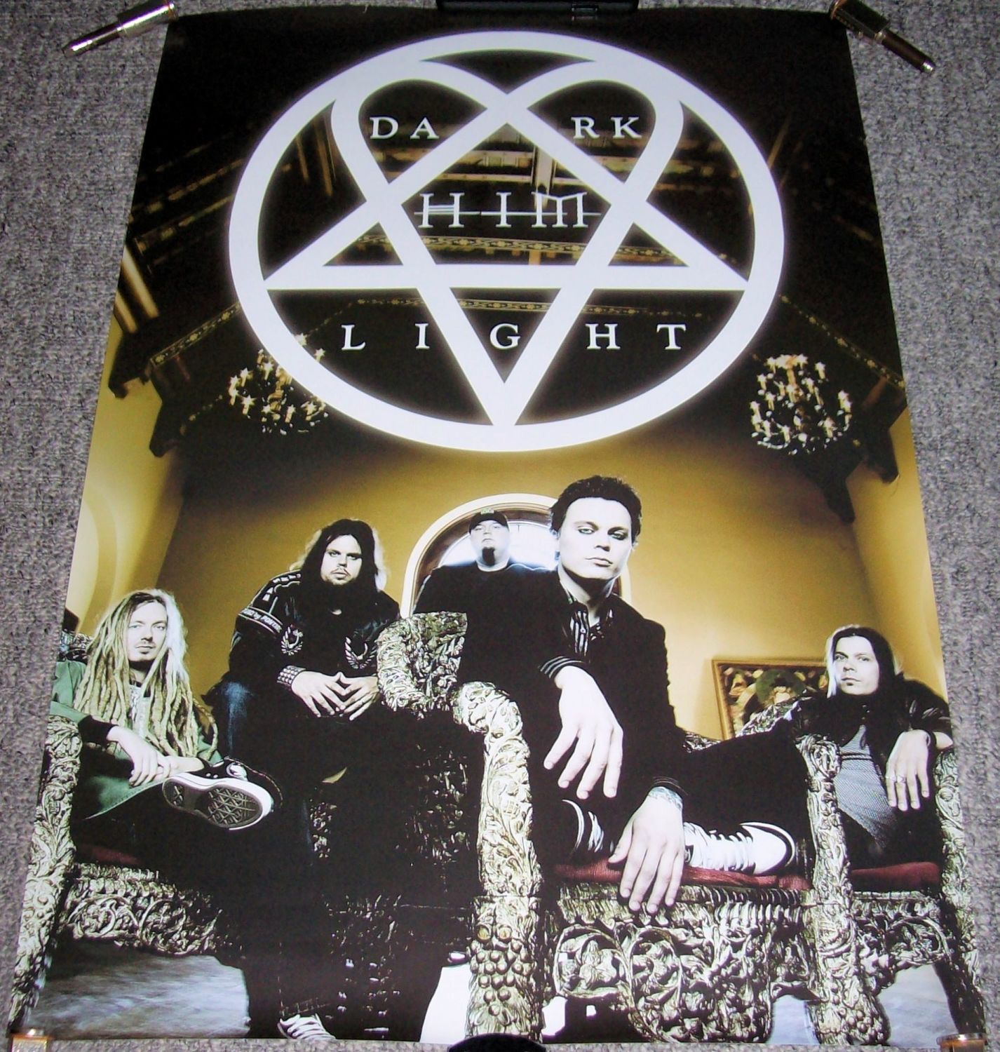 HIM ROCK STUNNING RARE UK RECORD COMPANY PROMO POSTER FOR "DARKLIGHT ...