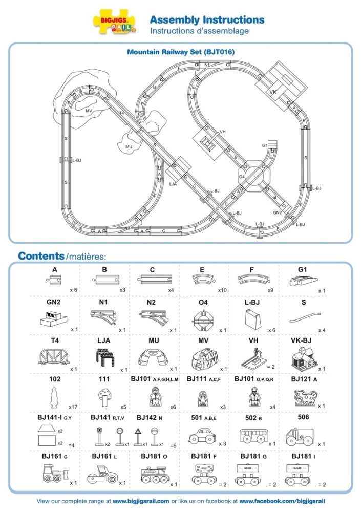 Wooden Railways Direct Track Layouts and Instructions