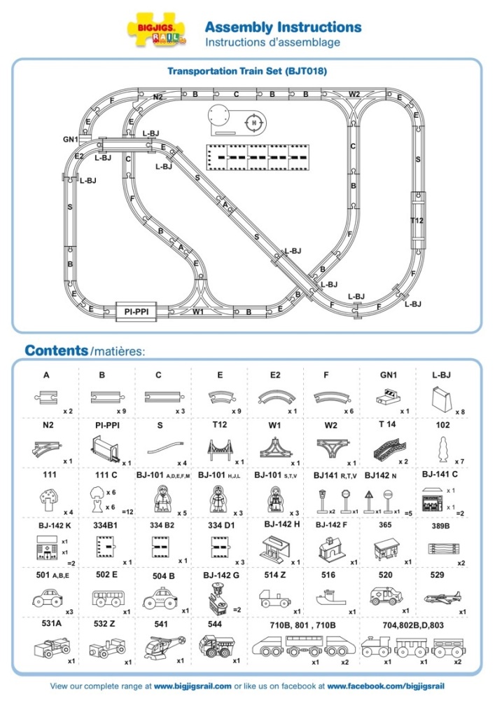 Wooden Railways Direct Track Layouts and Instructions