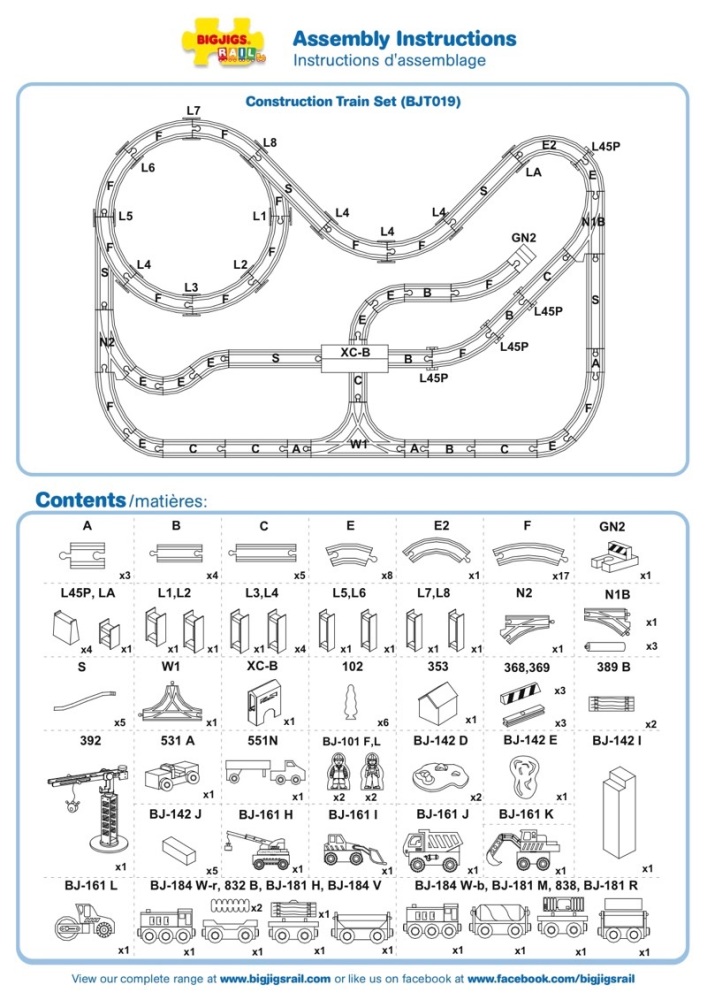 Wooden Railways Direct Track Layouts and Instructions